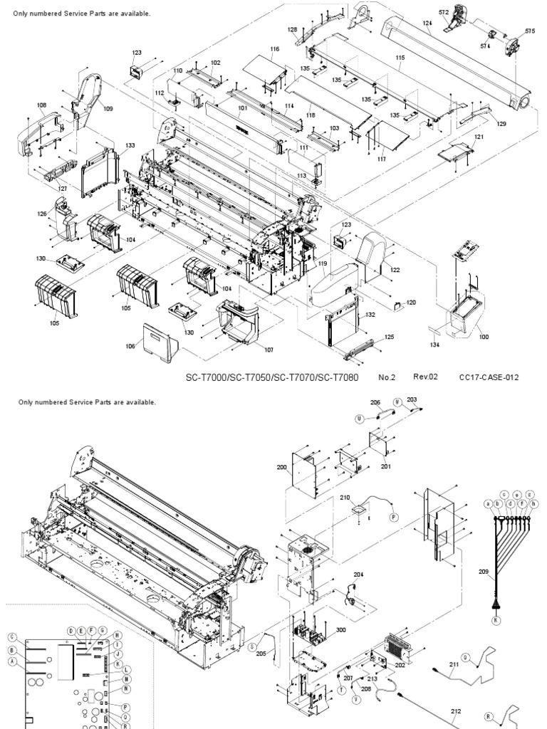 Exploded Parts Diagram and List for SC-T7000/T7050/T7070/T7080 Copier | PDF