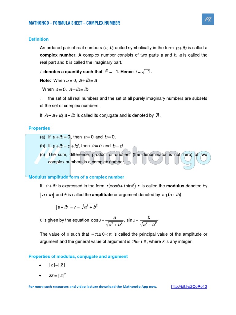 A Comprehensive Guide to Complex Numbers: Definitions, Properties, and ...