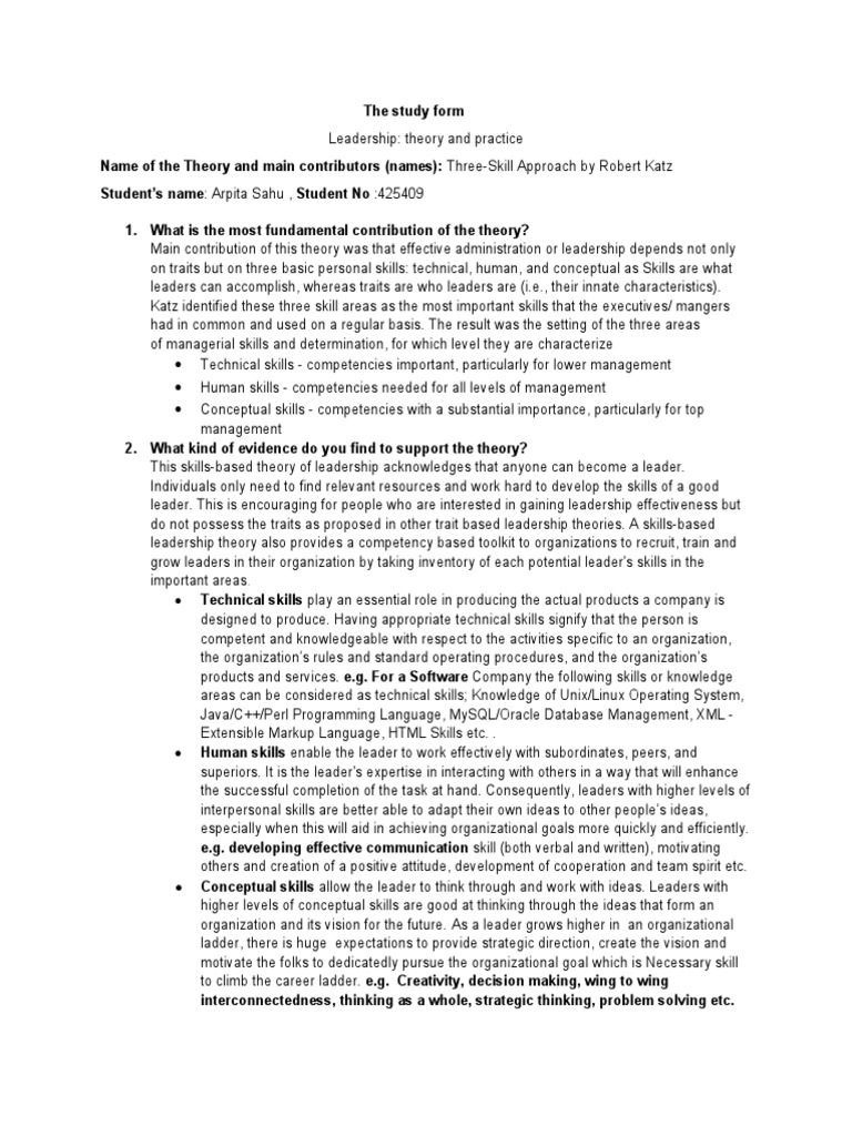 LTP20a - SF - M2 - 425409 - Three-Skill Approach by Robert Katz | PDF ...