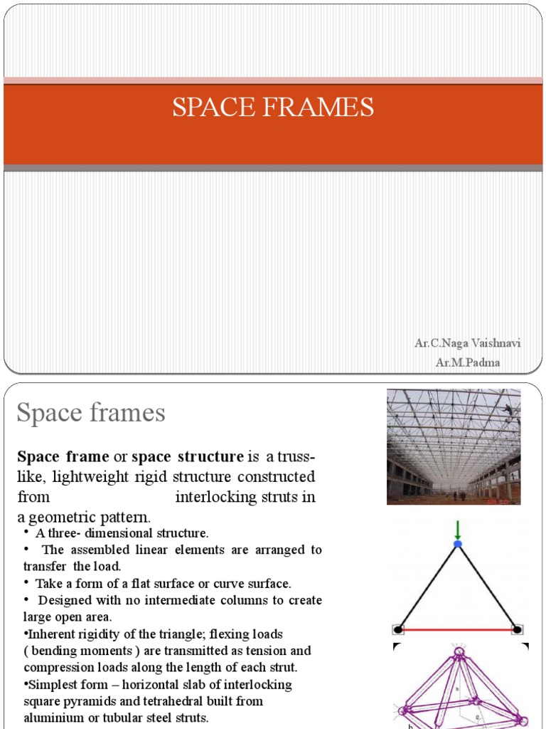 Space Frames: Ar.C.Naga Vaishnavi Ar.M.Padma | PDF | Truss | Building ...