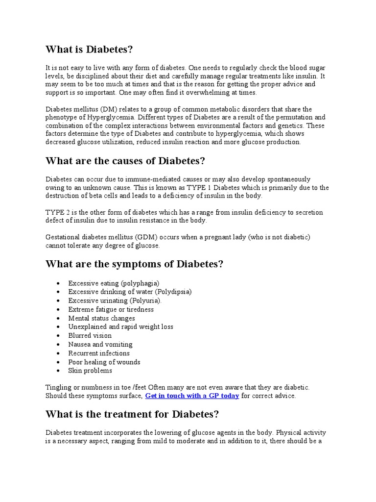 What Is Diabetes | PDF | Diabetes | Hyperglycemia