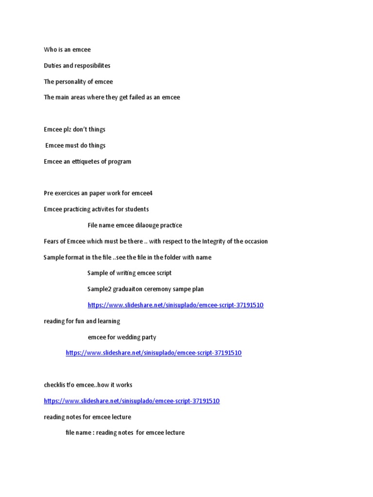 Who Is An Emcee Lesson Plan | PDF