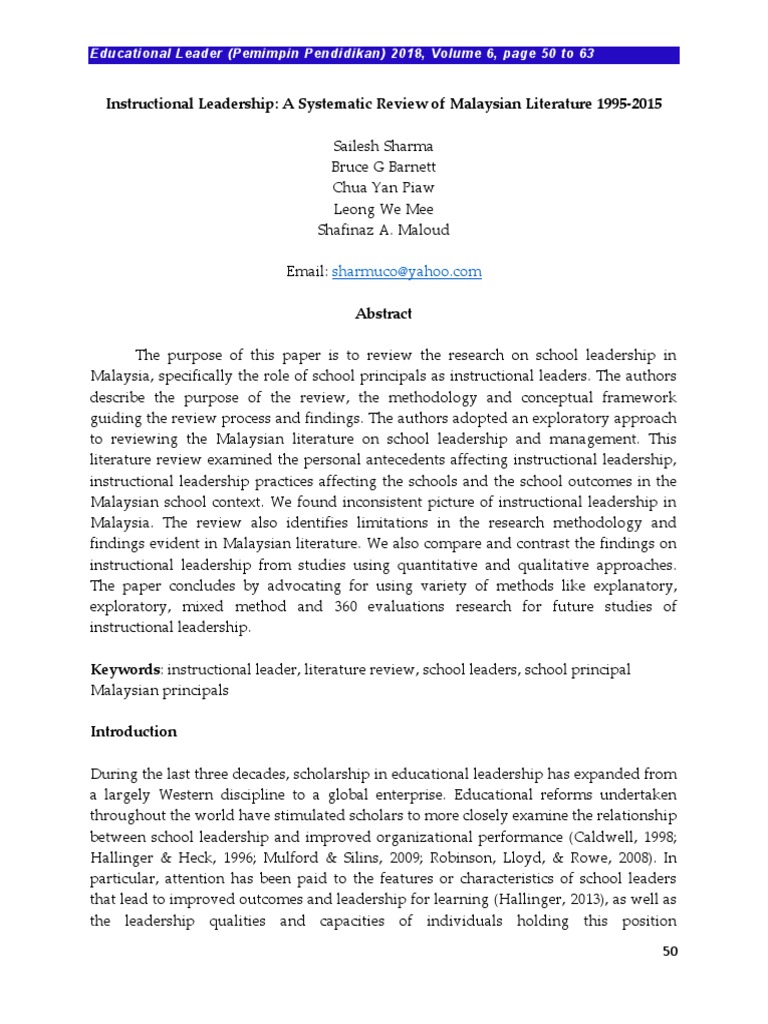 Instructional Leadership Meta Analysis | PDF | Leadership | Qualitative ...