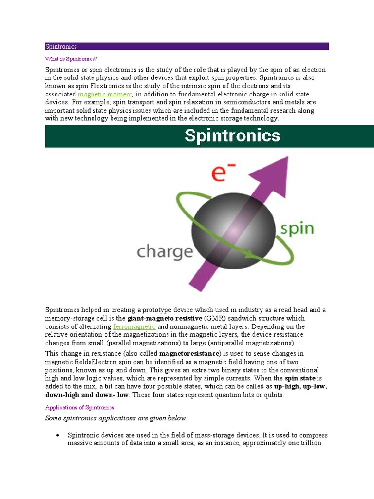 Magnetic Moment: Spintronics | PDF | Electronics | Phases Of Matter