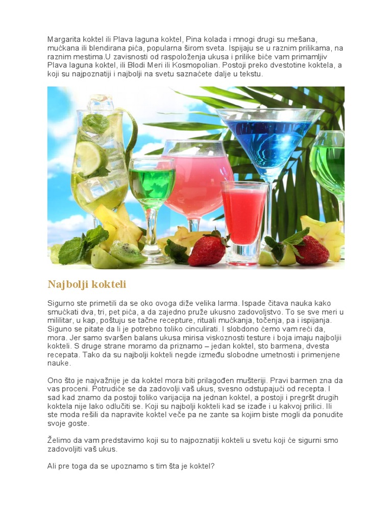 Najpoznatiji Kokteli | PDF