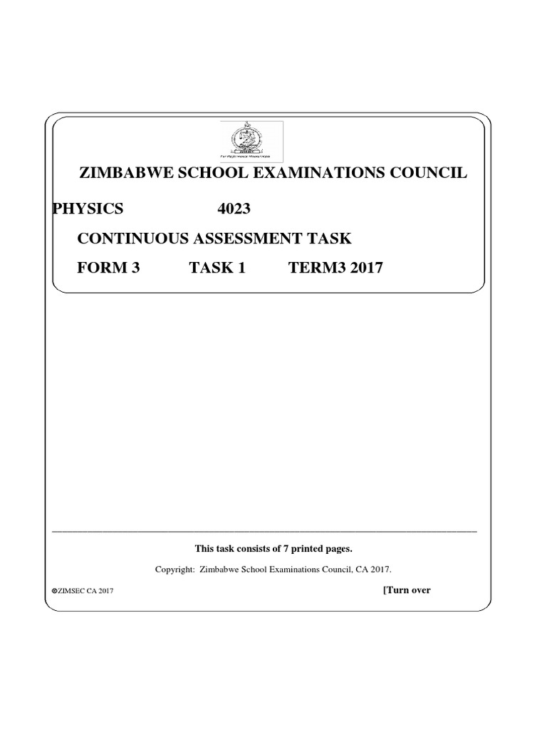 4023 Physics Form 3 Task 1 | Download Free PDF | Data | Physics