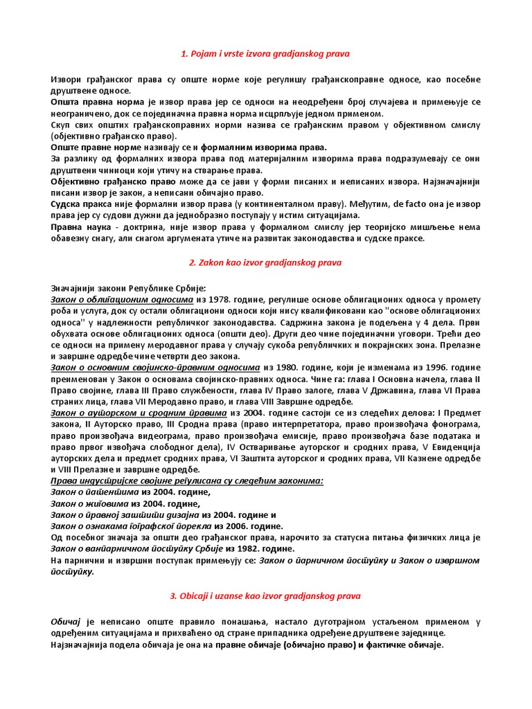 Gradjansko I Stvarno ALL ISPIT! | PDF