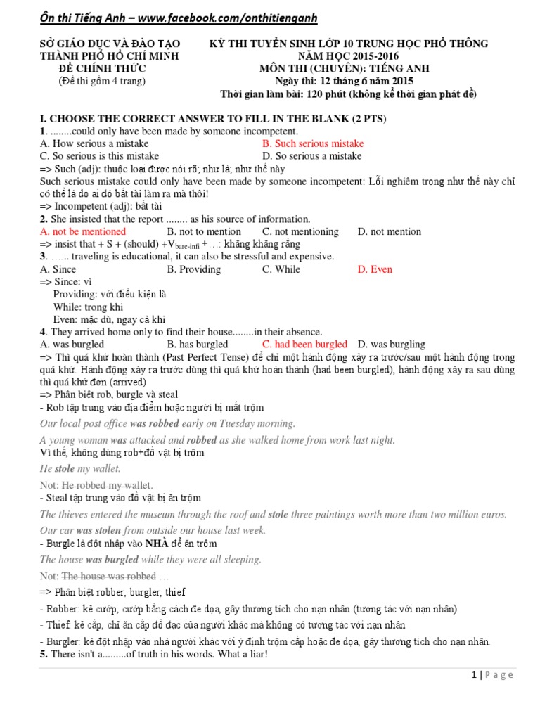2015-2016 H Chí Minh - Answer | PDF