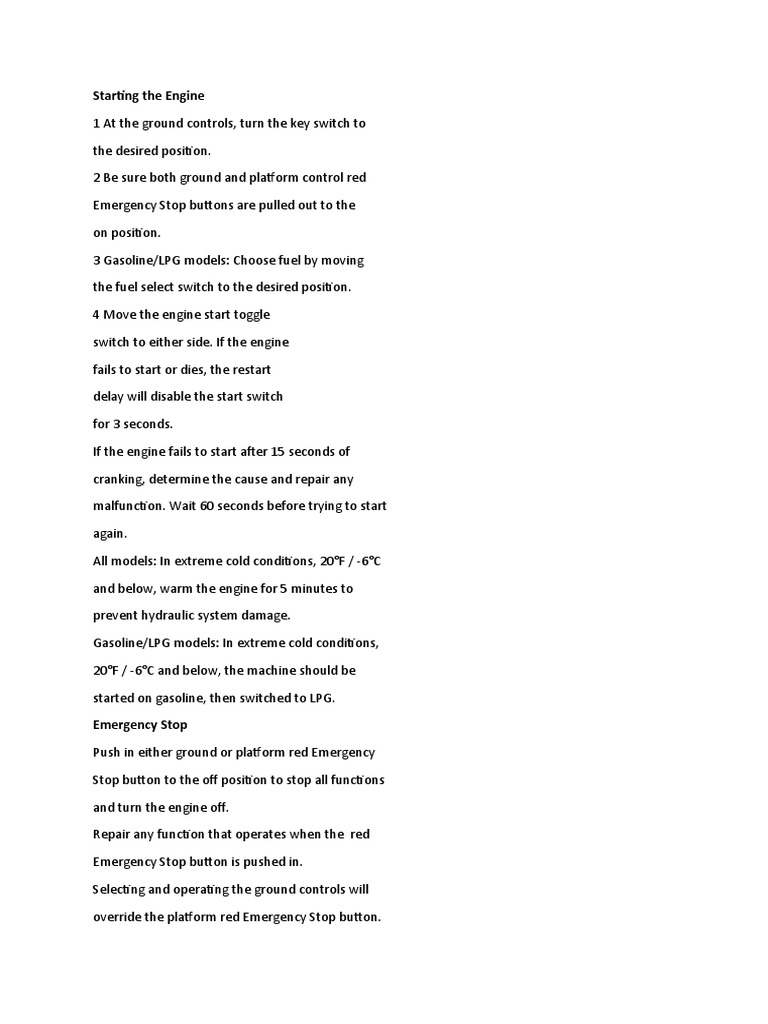 Mewp Operating Instr | PDF | Switch | Elevator