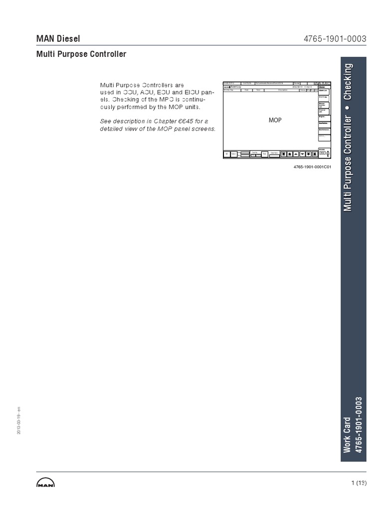 MAN Diesel: Multi Purpose Controller | PDF | Computer Program | Programming