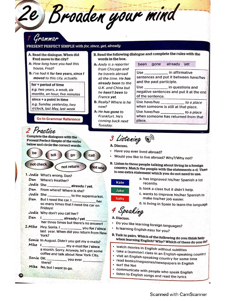 Libro Activities Present Perfect | PDF