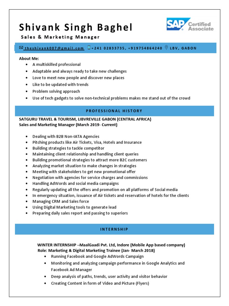 Shivank Singh Baghel - 2020 | PDF | Digital Marketing | Marketing