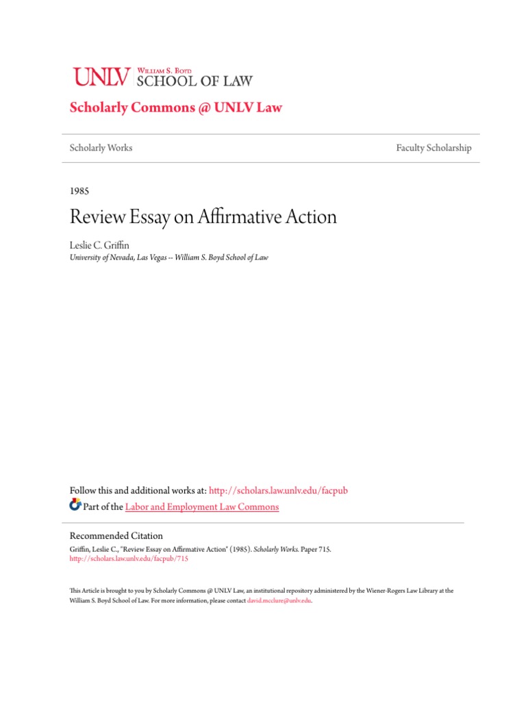 Review Essay on Affirmative Action | PDF | Social Science