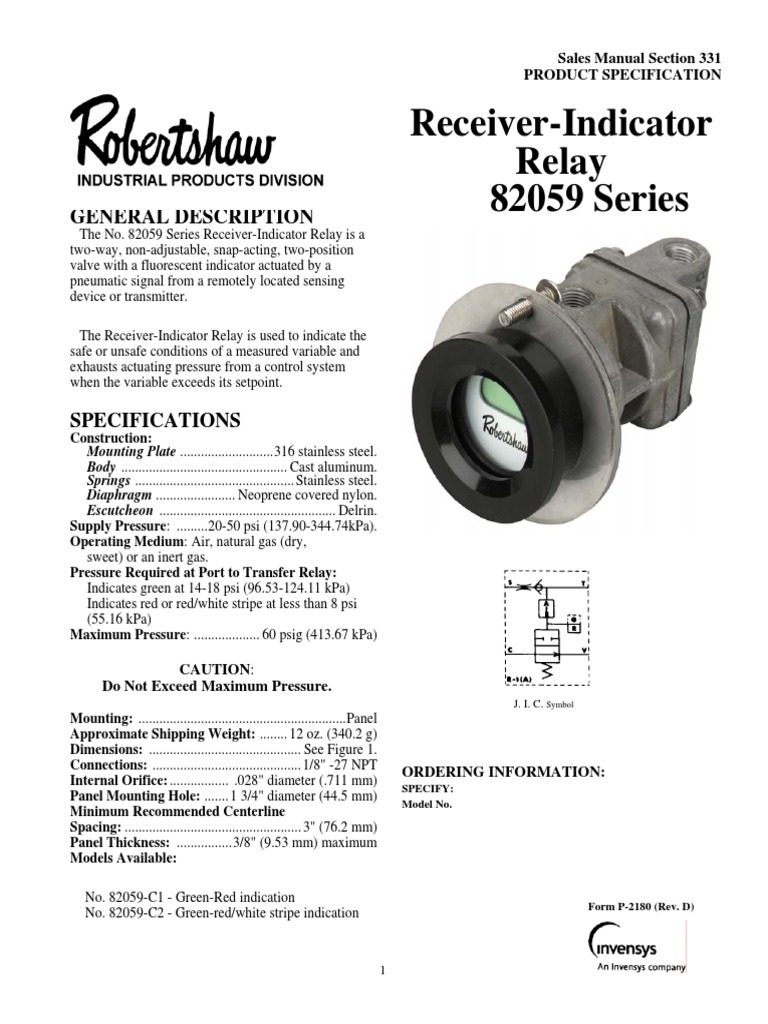Receiver-Indicator Relay 82059 Series: General Description | PDF ...