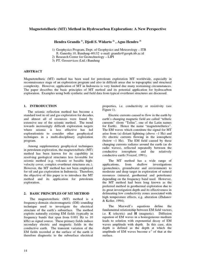 Magnetotelluric MT Method in Hydrocarbon | PDF | Physics | Applied And ...