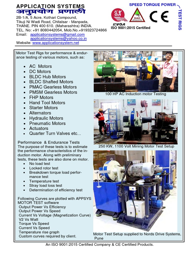 Submersible Motor Test Rig | PDF | Electric Motor | Equipment