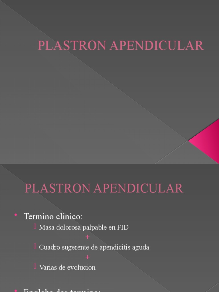 Plastrón Apendicular: Manejo y Tratamiento | PDF | Gastroenterología ...