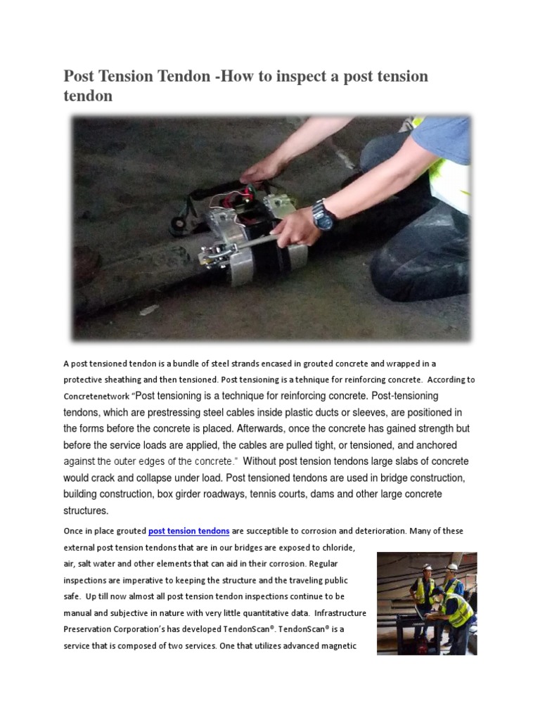 Post Tension Tendon - How To Inspect A Post Tension Tendon | PDF ...