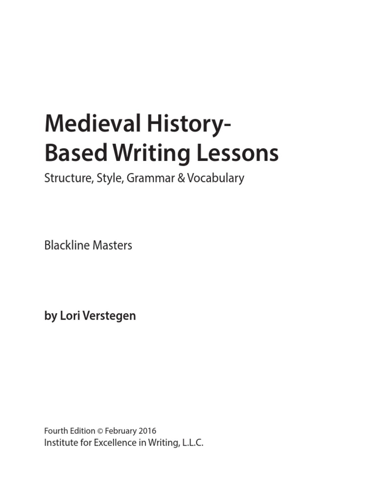 Medieval History-Based Writing Lessons: Structure, Style, Grammar ...