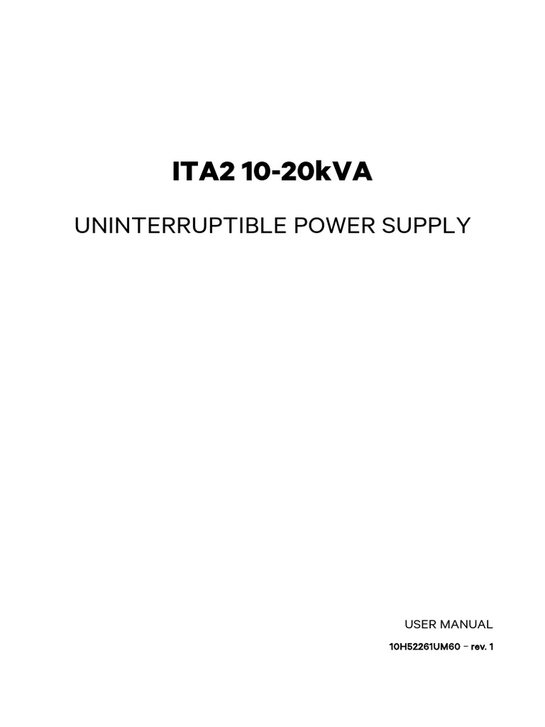 ITA2 User Manual | PDF | Electronics | Electric Power