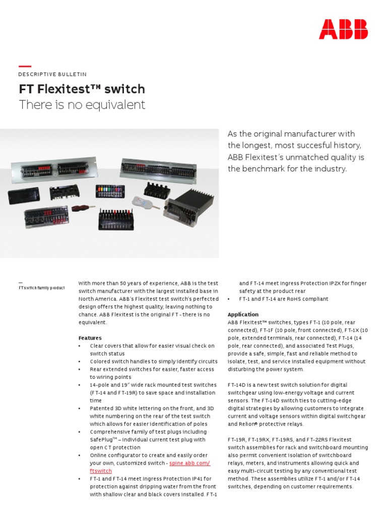 FT Flexitest™ Switch: There Is No Equivalent | PDF | Switch | Relay