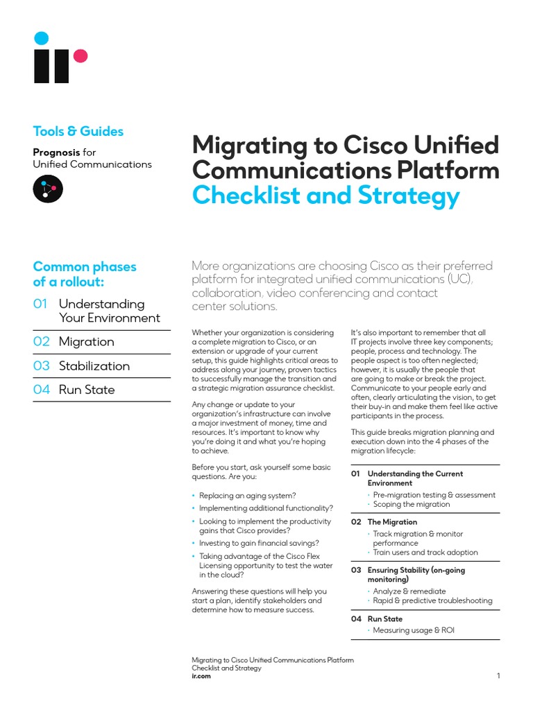 2019 - UC - HQM - 170 - 1 - ENG - Cisco Checklist | PDF | Cloud Computing | Troubleshooting