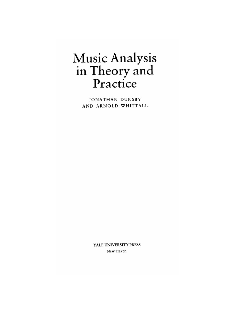 Dunsby Whittall Music Analysis PDF | PDF