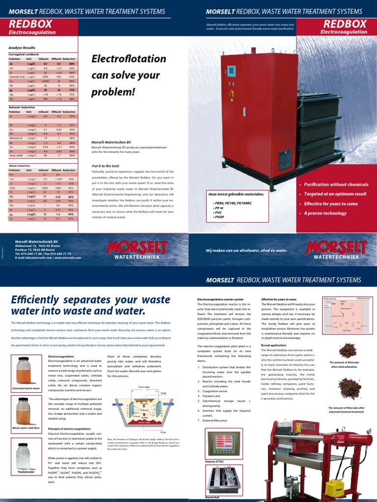 Electroflotation Can Solve Your Problem!: Redbox Redbox | PDF | Chemical Engineering | Chemistry