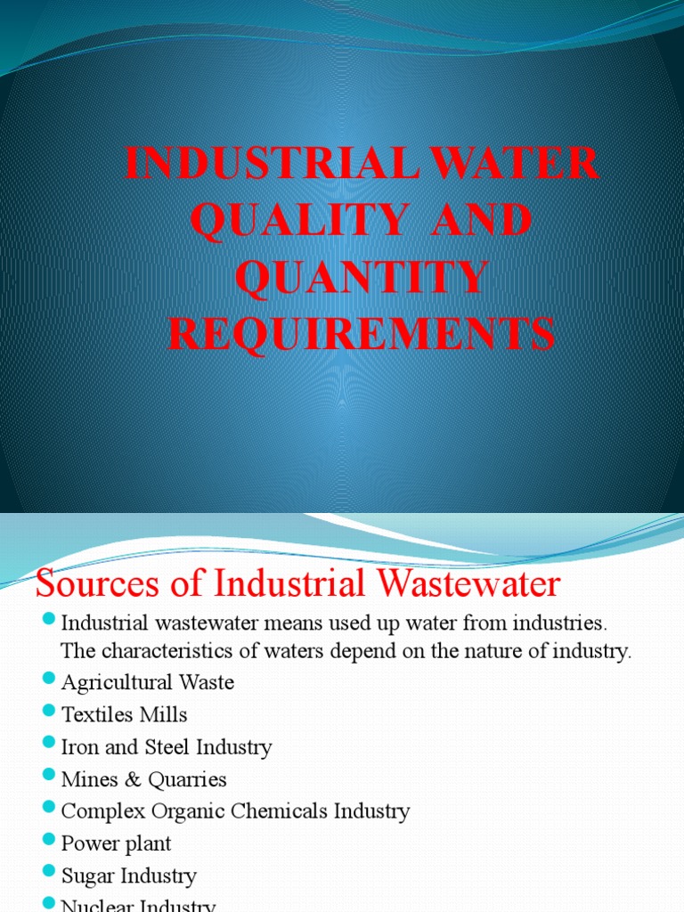 Industrial Water Quality and Quantity Requirements | PDF | Wastewater ...