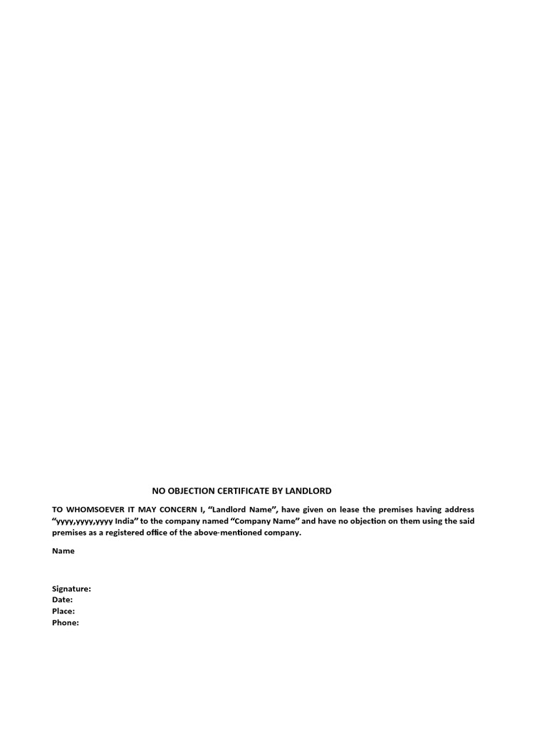 NOC For GST | PDF