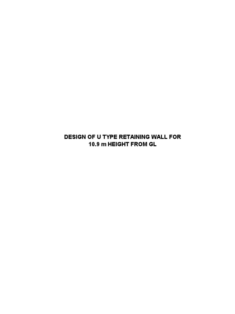 Design of U Type Return Wall - 10.9m | PDF | Geotechnical Engineering ...