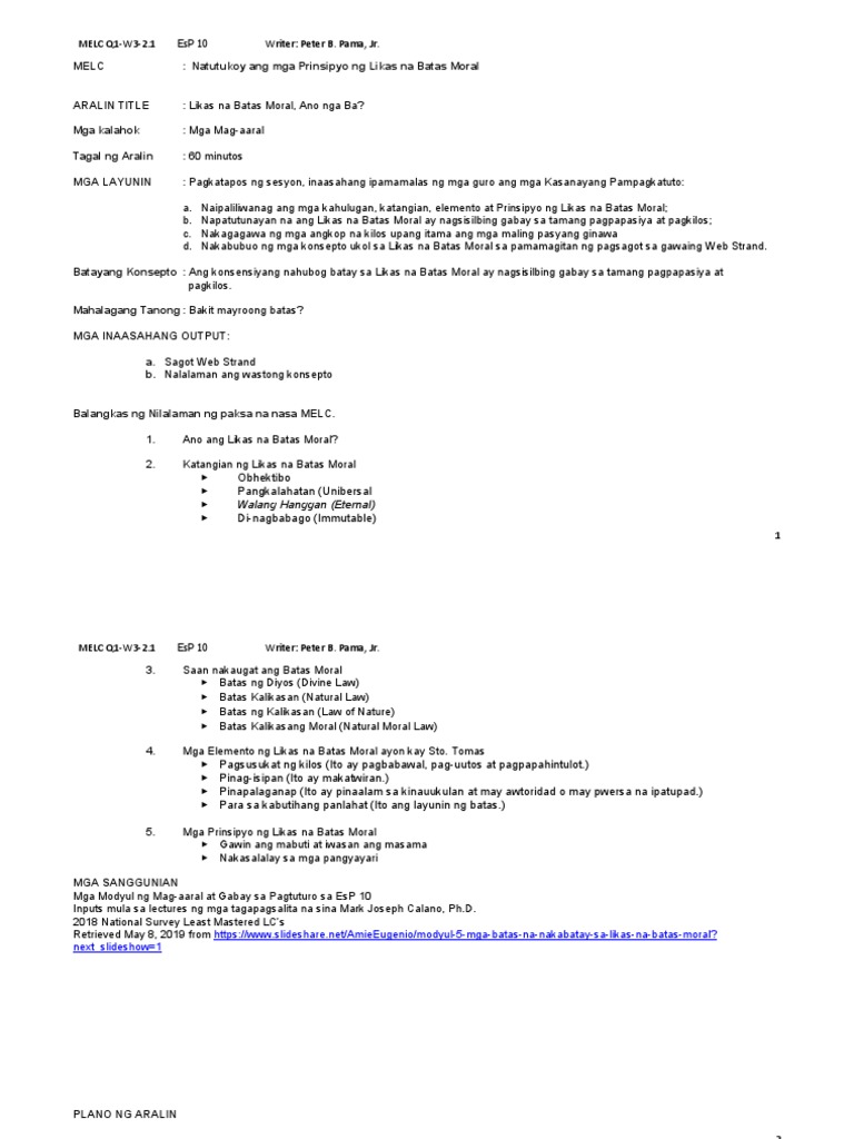 EsP10 MELC Q1 W3 2.1 | PDF
