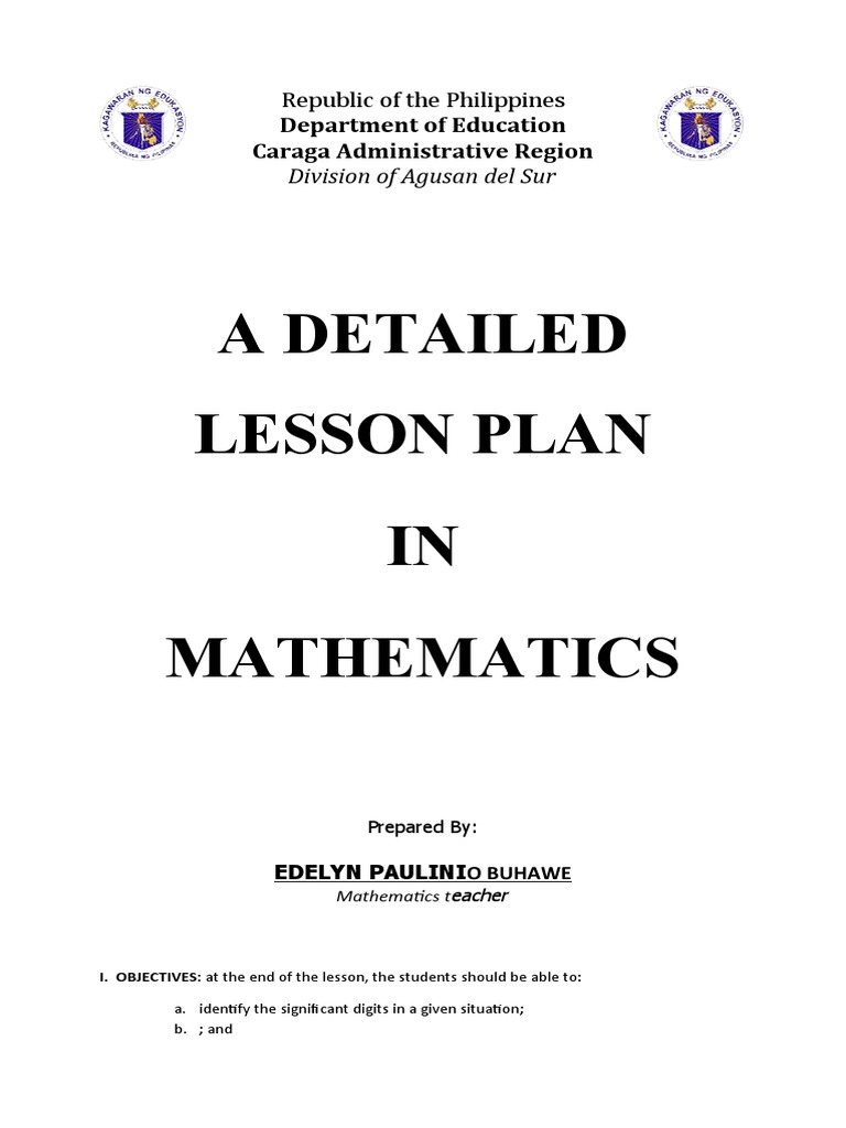SIGNIFICANT FIGURES Lesson Plan | PDF | Significant Figures | Lesson Plan