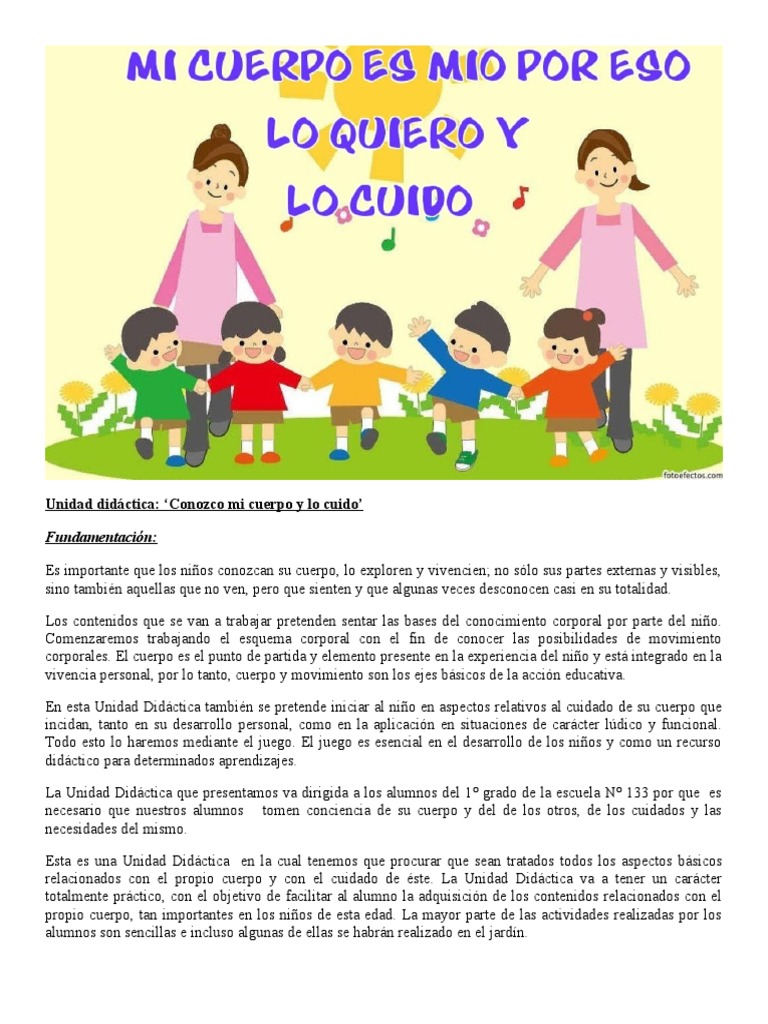 Unidad Didactica Conozco Mi Cuerpo | PDF | Imagen | Science
