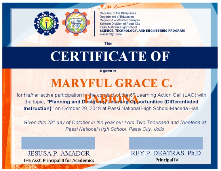 LAC Certificate | PDF