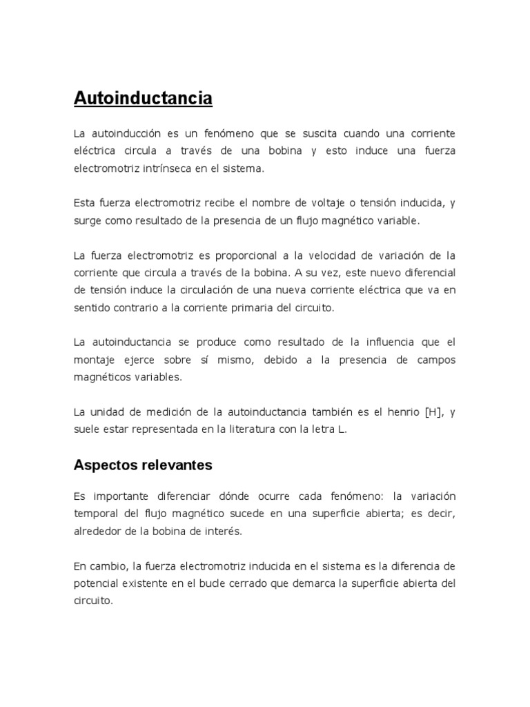Autoinductancia | PDF | Inductor | Inductancia