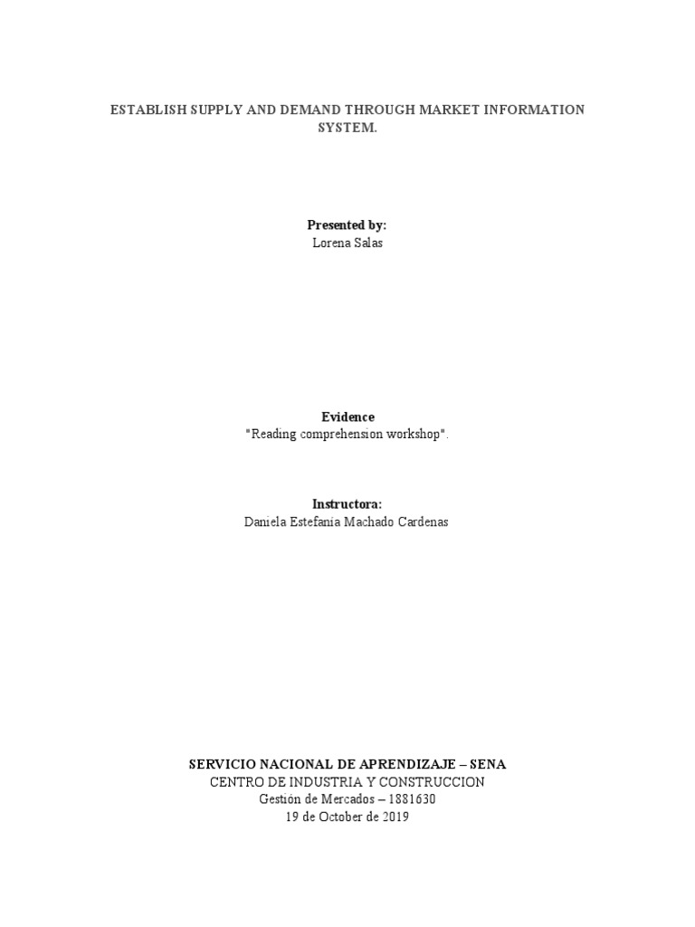 Reading Comprehension Workshop | PDF | Marketing | Market (Economics)