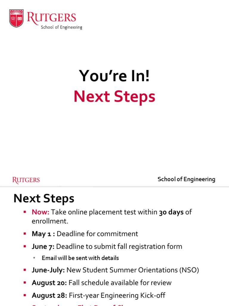 First Year Engineering Student Guide: Fall Semester Next Steps ...