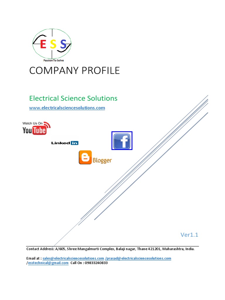 Company Profile: Electrical Science Solutions | PDF | Electrical ...