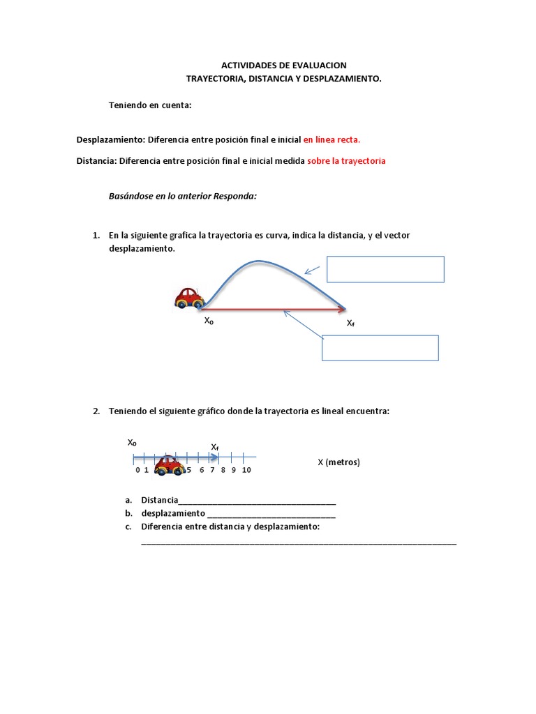 Actividades Sobre Trayectoria Y Desplazamiento Pdf Trayectoria
