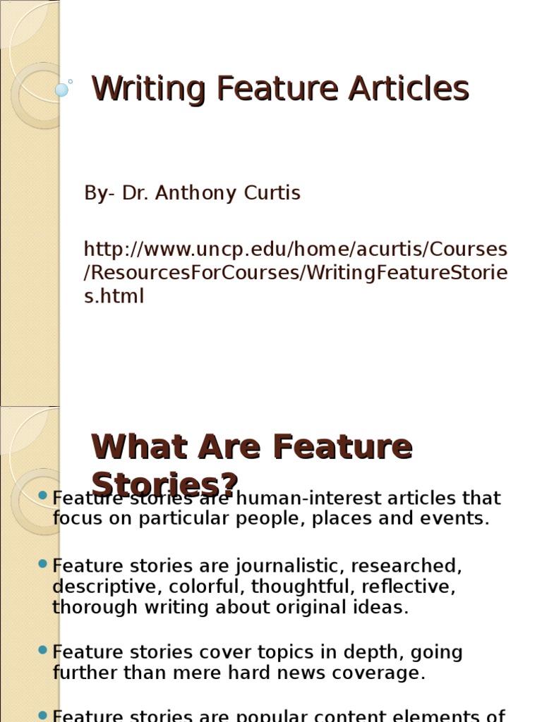 Writing Feature Articles | PDF | News | Writers