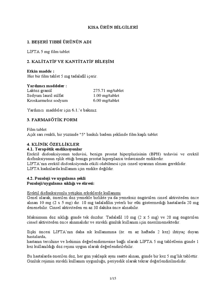 Lifta 5 MG Film Tablet - 245185 | PDF