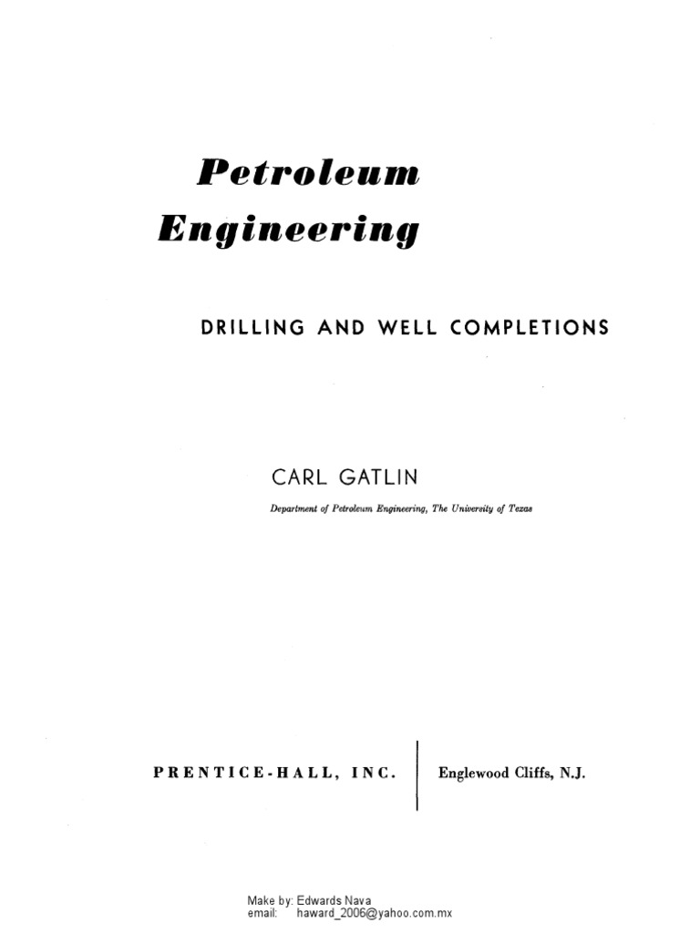 Carl Gatlin - Drilling Well Completion PDF | PDF