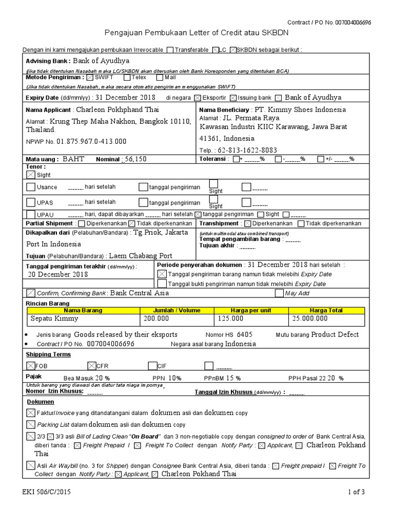 Letter of Credit | PDF