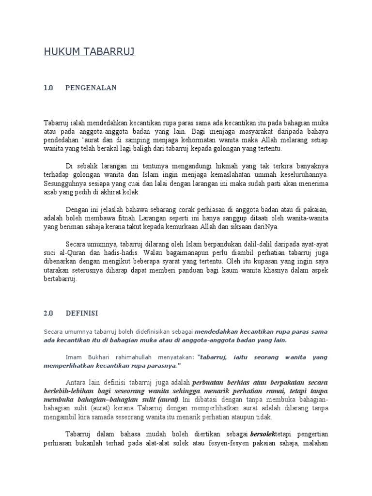 Hukum Tabarruj | PDF