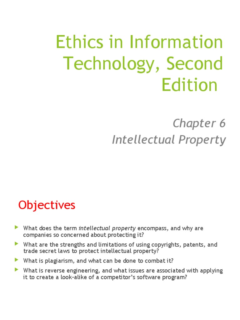 Ethics in Information Technology, Second Edition: Intellectual Property ...