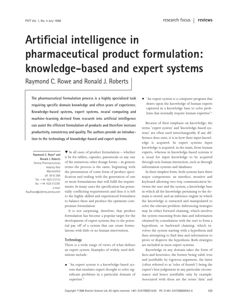 Artificial Intelligence in Pharmaceutical Product Formulation ...