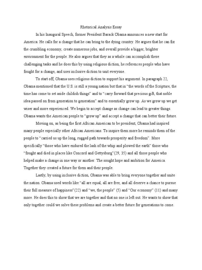 Obama's Inaugural Speech Analysis | PDF | Politics | Social Science