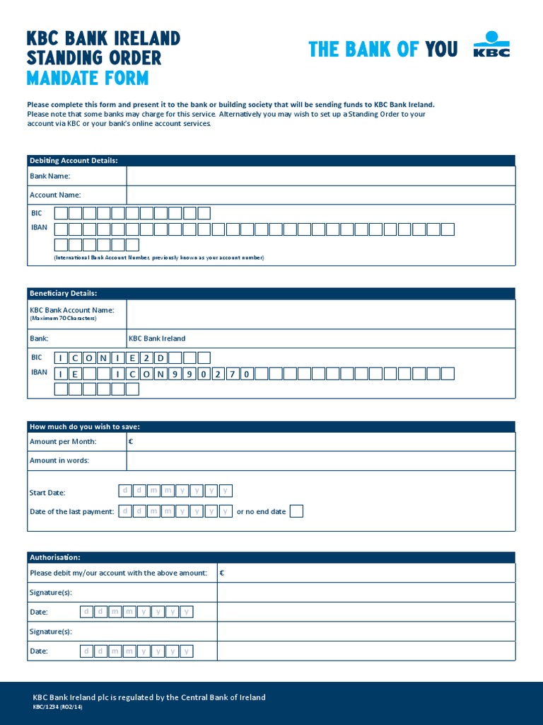 Savings Standing Order Form | PDF