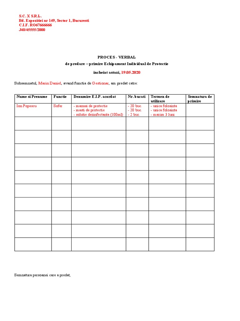 Proces Verbal E.I.P | PDF